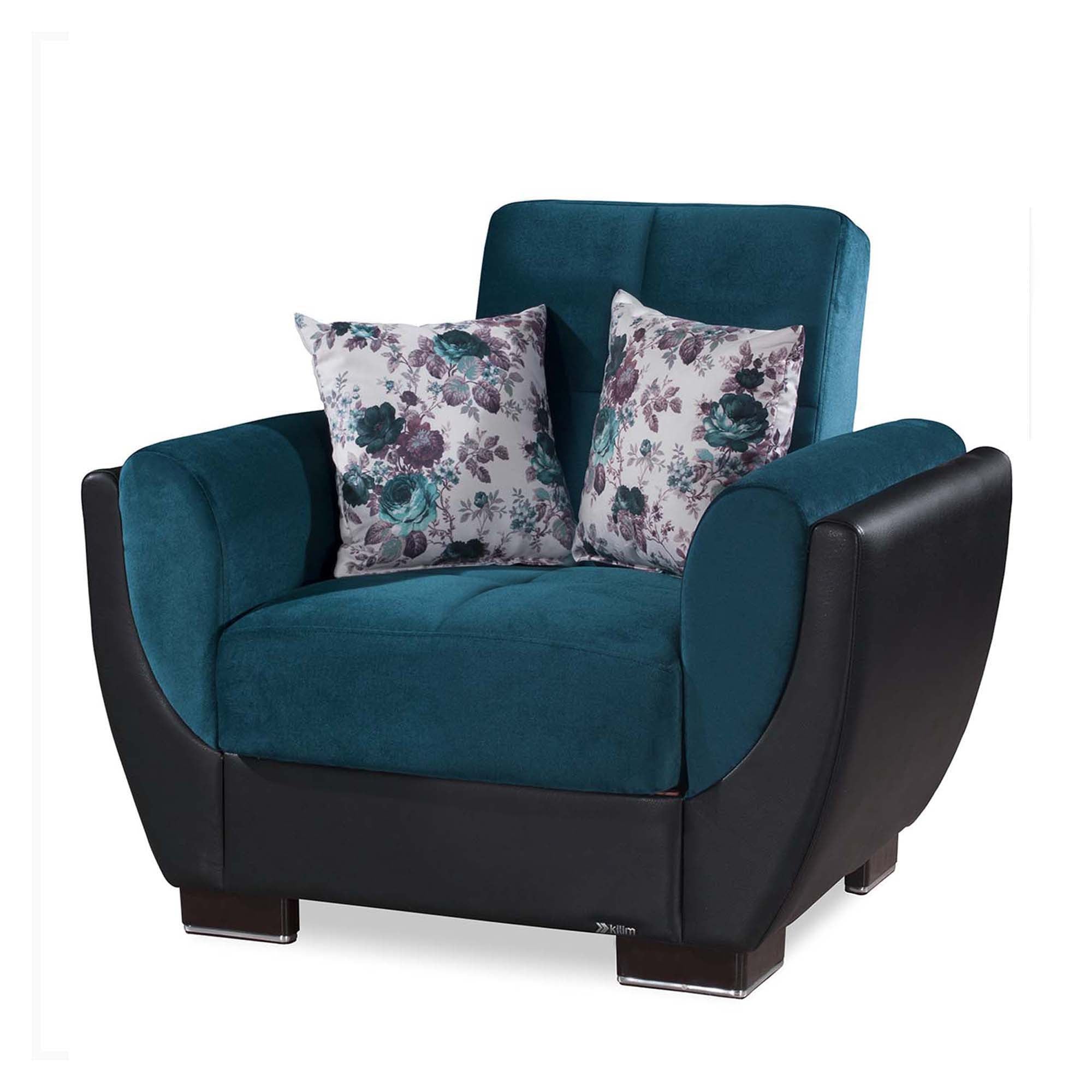 AIR ARMADA CHAIR #117 EMERALD BLUE IN MICROFIBER/LEATHER ...